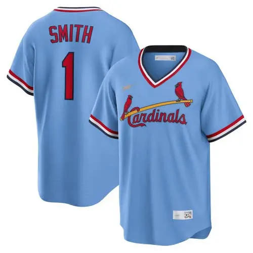 Nike Ozzie Smith St. Louis Cardinals Road Cooperstown Collection Player Jersey - Light Blue