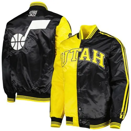 STARTER Utah Jazz Fast Break Satin Full-snap Jacket - Gold