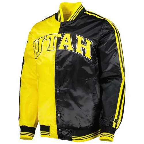STARTER Utah Jazz Fast Break Satin Jacket - Gold