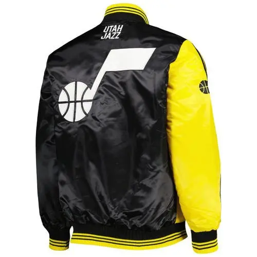STARTER Utah Jazz Fast Break Satin Jacket - Gold