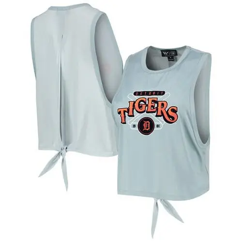 THE WILD COLLECTIVE Detroit Tigers Twist-tie Tank Top - Blue