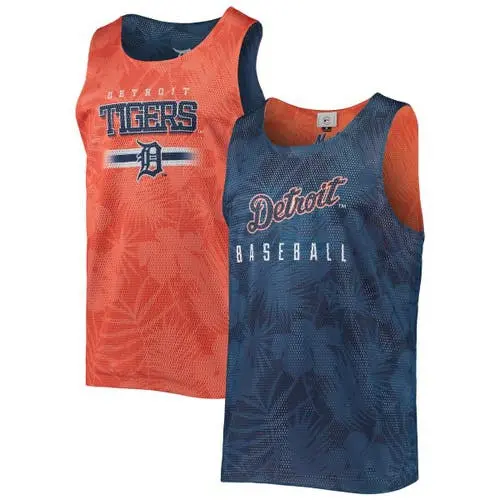 FOCO Detroit Tigers Floral Reversible Mesh Tank Top - Navy