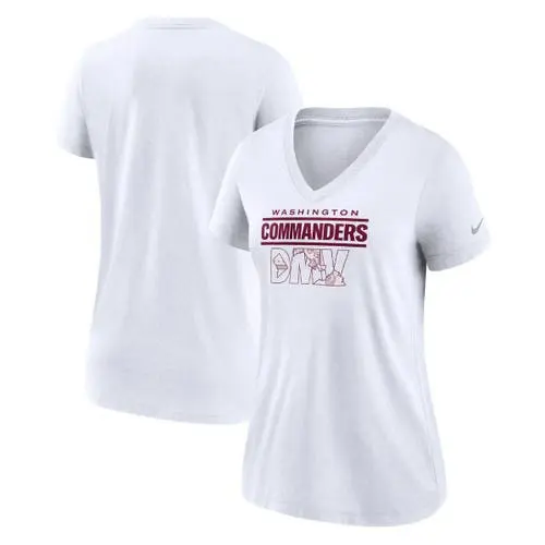 Nike Washington Commanders Hometown Collection Tri-blend V-neck T-shirt - White