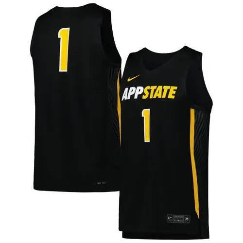 Nike 1 Appalachian State Mountaineers Replica Basketball Jersey - Black