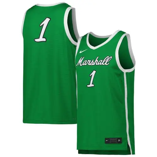 Nike 1 Marshall Thundering Herd Replica Basketball Jersey - Kelly Green