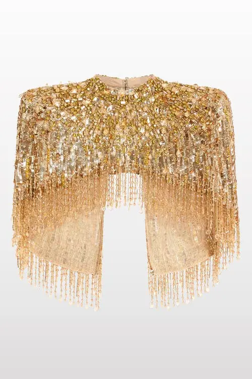 Jenny Packham Ellen Beaded Capelet - Illusion