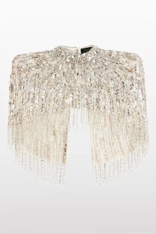 Jenny Packham Ellen Beaded Capelet - Ivory