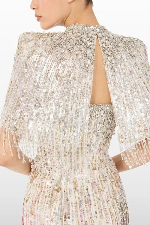 Jenny Packham Ellen Beaded Capelet - Ivory
