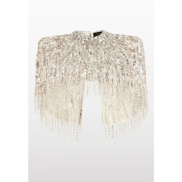 Jenny Packham Ellen Mock-neck Beaded Top - Ivory