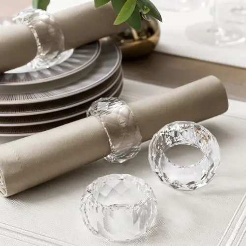 TOGAS William Napkin Ring Set - White - Round