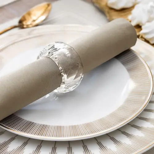 TOGAS William Napkin Ring Set - White - Round