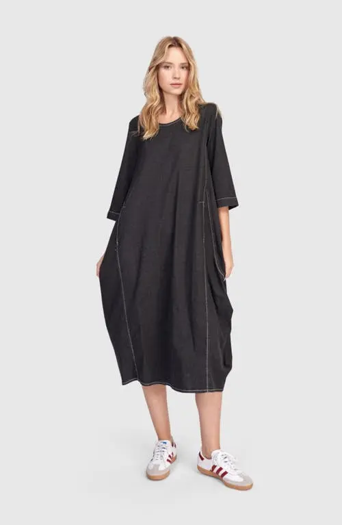 Alembika Liberty Oversized Cocoon Dress - Black Denim
