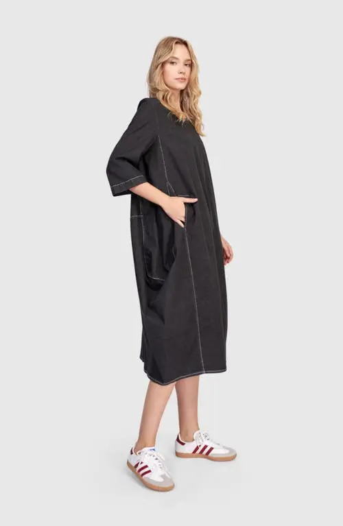 Alembika Liberty Oversized Cocoon Dress - Black Denim
