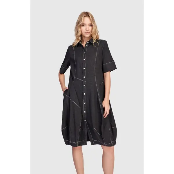 Alembika Barbie Wonderful Shirt Dress - Black Denim