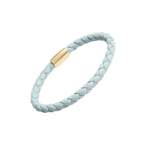 JAN LESLIE Calypso Petite Leather Bracelet - Light Blue