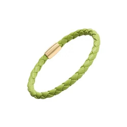 JAN LESLIE Calypso Petite Leather Bracelet - Lime