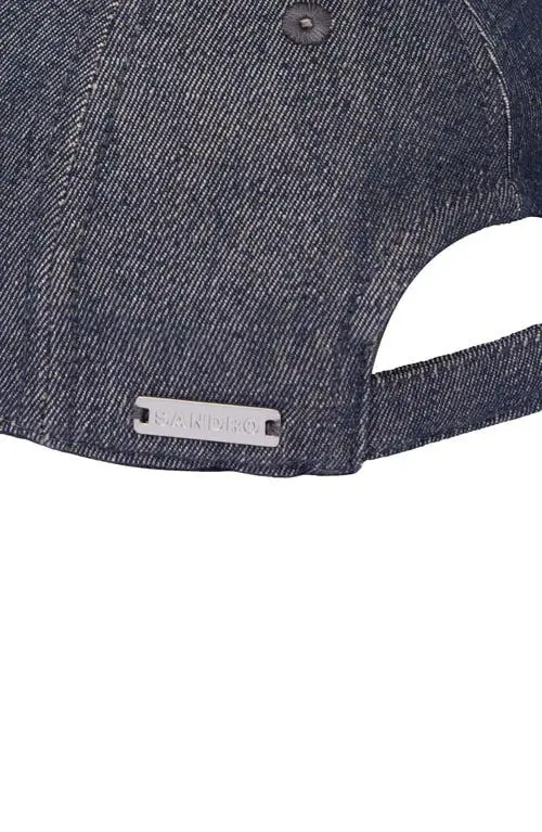 Sandro Denim Cap With Logo - Blue