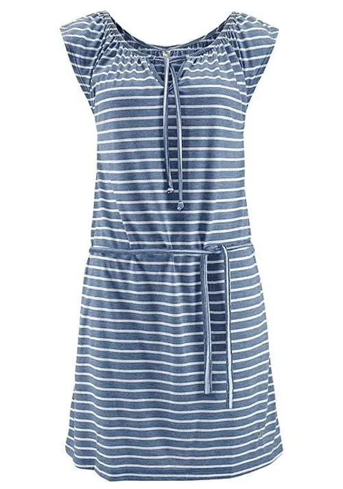 LASCANA Tie Neckline Striped Dress