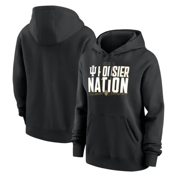Nike Indiana Hoosiers College Football Playoff 2025 National Champions Run Stopper Hoodie - Black