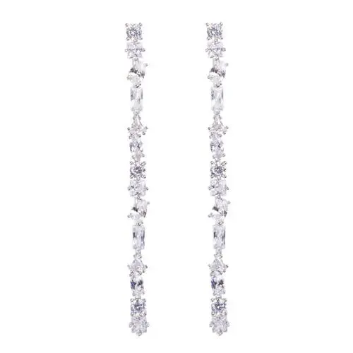 NICKHO REY Julie L Earrings - White/white Rhodium