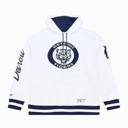 Mitchell & Ness Detroit Tigers Cooperstown Collection Fleece Hoodie - White