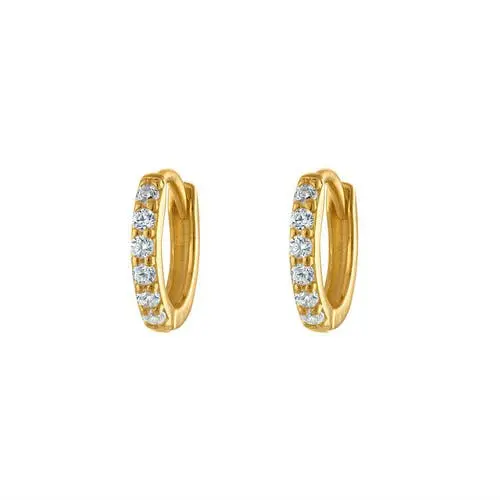 OUTOFOFFICE Pavé Eight Mm Huggie Hoop Earring - Gold