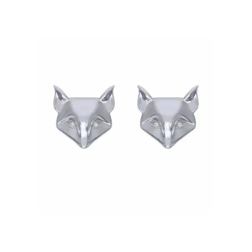 DESERI Fox Stud Earrings - Silver