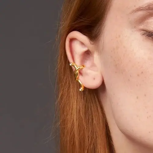 OUTOFOFFICE Twist Pave Ear Cuff