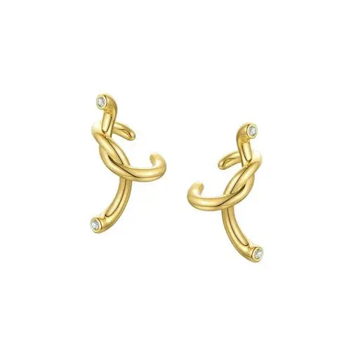 OUTOFOFFICE Twist Pave Ear Cuff - Gold