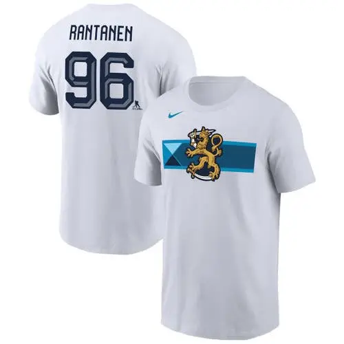 Nike Mikko Rantanen Finland Hockey 2026 Name & Number T-shirt - White