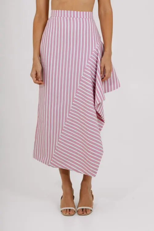 VALENTINA GORDON Cloud Skirt - Pink Stripe
