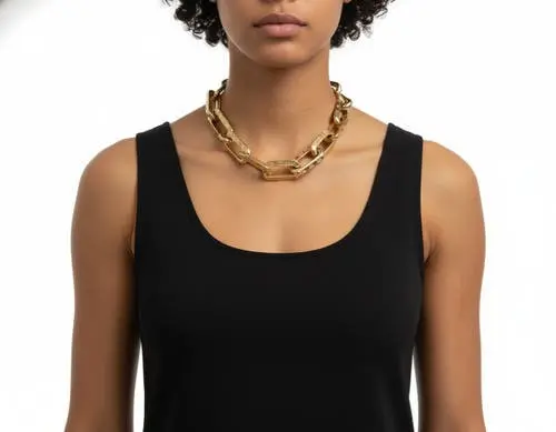 DESERI Statement Link Chain Necklace - Gold