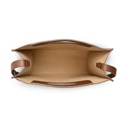 DESERI Vachetta Leather Tote With Adjustable Strap - Brown