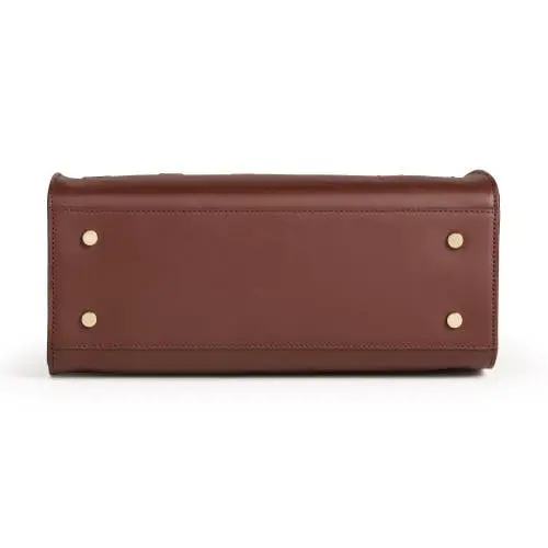 DESERI Vachetta Leather Tote With Adjustable Strap - Brown
