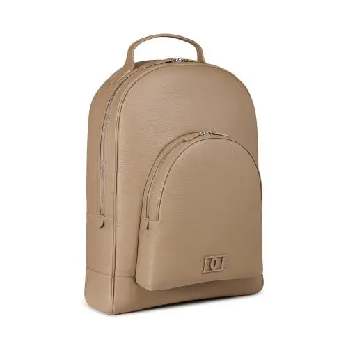 DESERI Kelley Grain-embossed Full-grain Leather Backpack - Beige