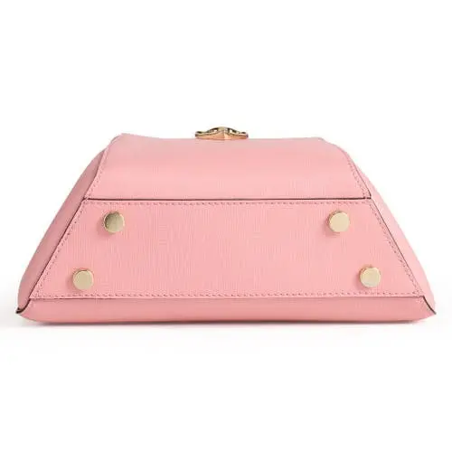 DESERI Rosa Mini Handbag In Saffiano Leather - Pink