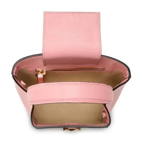 DESERI Rosa Mini Handbag In Saffiano Leather - Pink