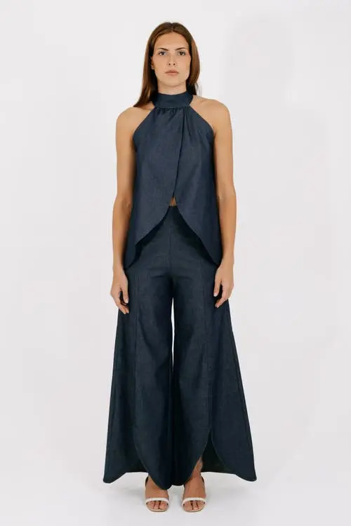 VALENTINA GORDON Flow Wide-leg Denim Pants