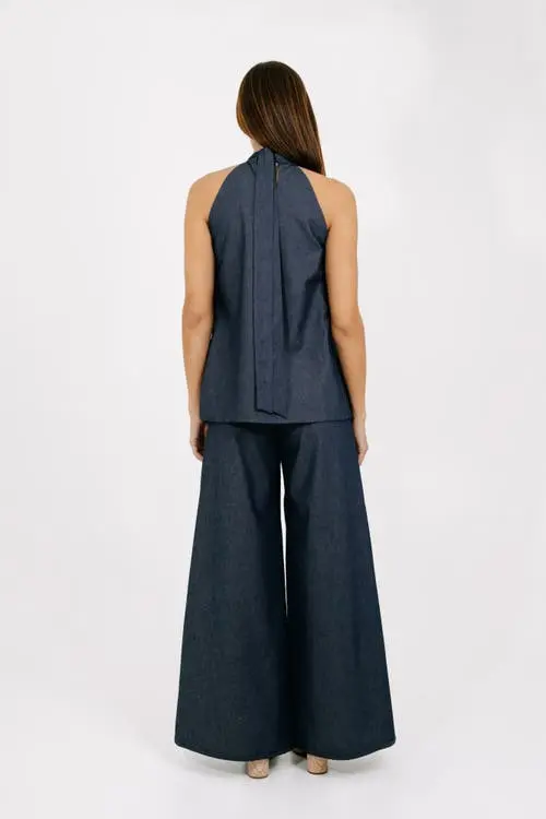 VALENTINA GORDON Flow Wide-leg Denim Pants