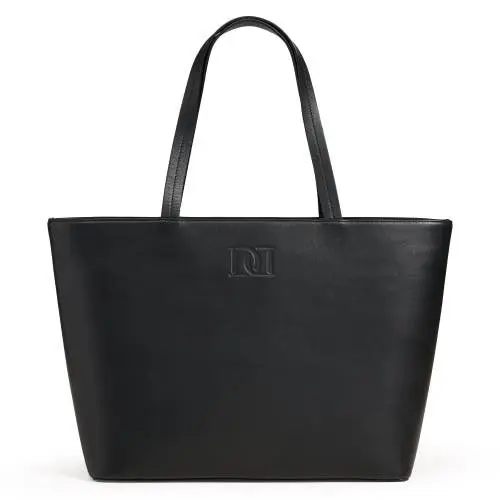 DESERI Maya Tote In Premium Calf Leather With Gold Tone Hardware
