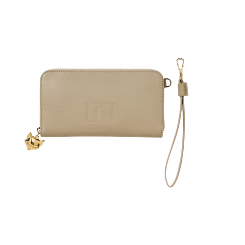 DESERI Paris Saffiano Leather Wallet - Taupe