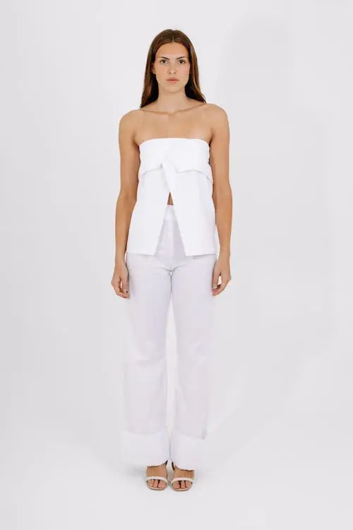 VALENTINA GORDON Wide-leg Cotton Pants