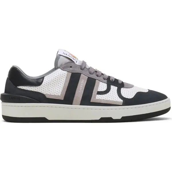 LANVIN Clay Perforated Leather And Suede Sneakers - Black