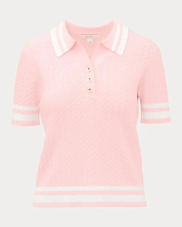 LILLY PULITZER Suzette Cable Stitch Sweater Polo