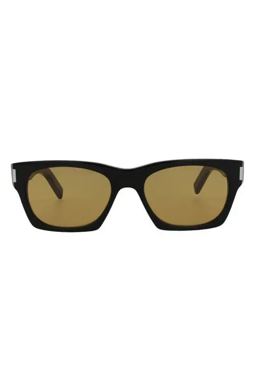 Saint Laurent Best 54mm Square Sunglasses - Black Black Yellow