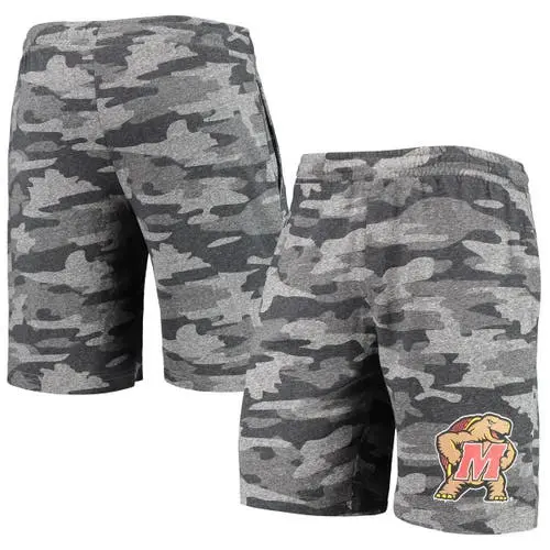 CONCEPTS SPORT Gray Maryland Terrapins Camo Backup Terry Jam Lounge Shorts - Charcoal