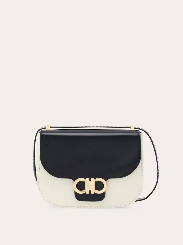 FERRAGAMO Double Gancini Crossbody Bag - Black