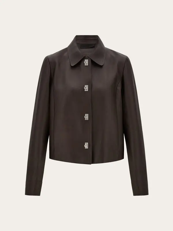 FERRAGAMO Boxy Nubuck Jacket - Brown