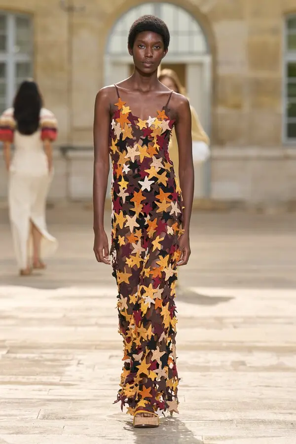 Gabriela Hearst Yeshara Crochet Stars Maxi Slip Dress In Cashmere