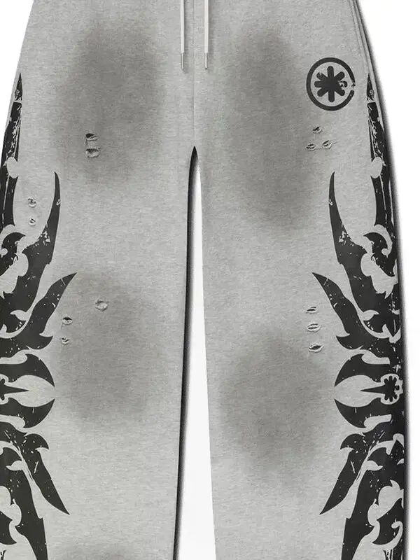 LOSTSHDWS Acid-wash Graphic-print Track Pants